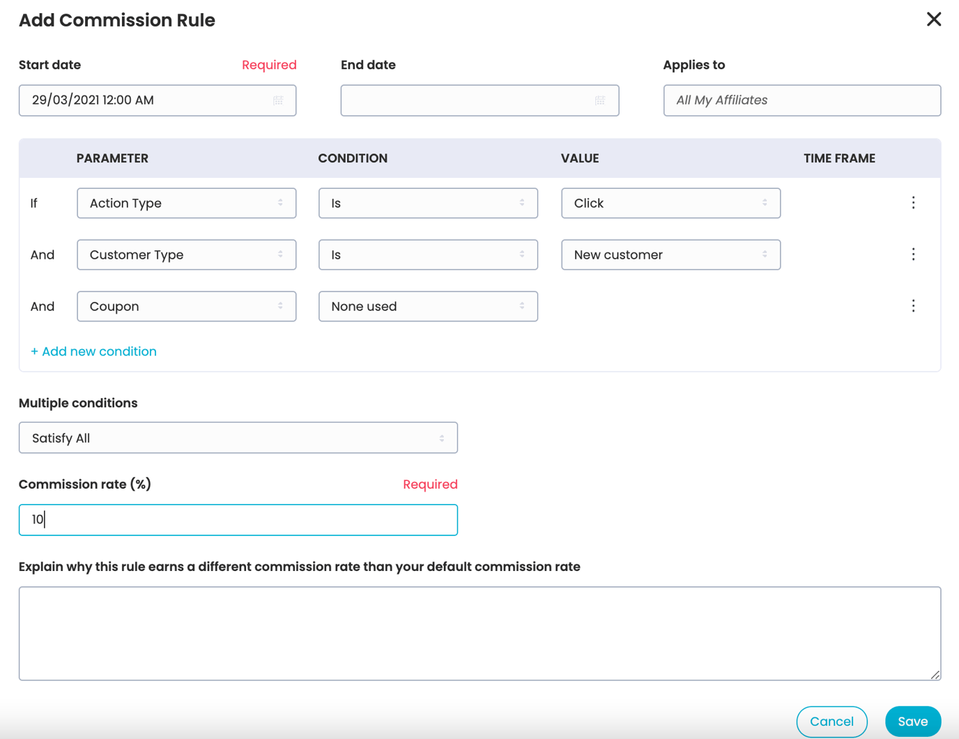 Examples of Different Types of Commission Rate Settings