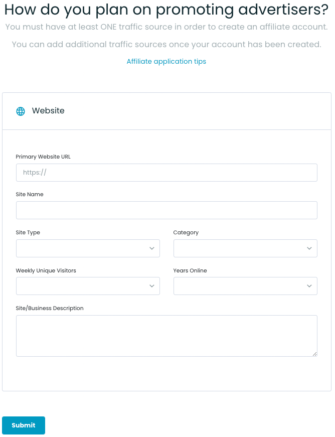How to apply to Commission Factory as an affiliate