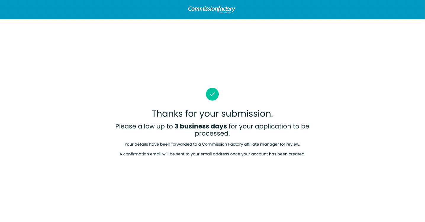 How to apply to Commission Factory as an affiliate